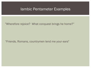 Iambic Pentameter - Julius Caesar | PPT