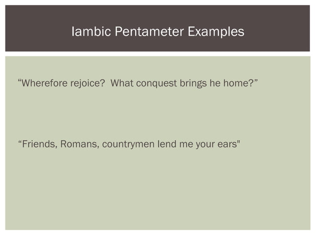 Iambic Pentameter - Julius Caesar | PPT | Poetry | Books and Literature