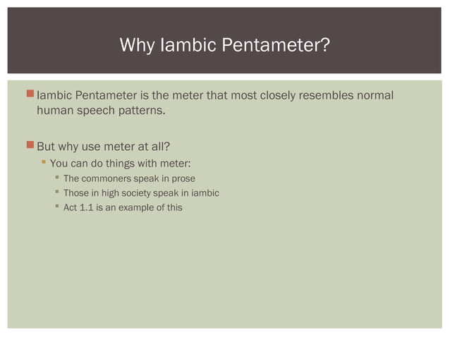 Iambic Pentameter - Julius Caesar | PPT | Poetry | Books and Literature