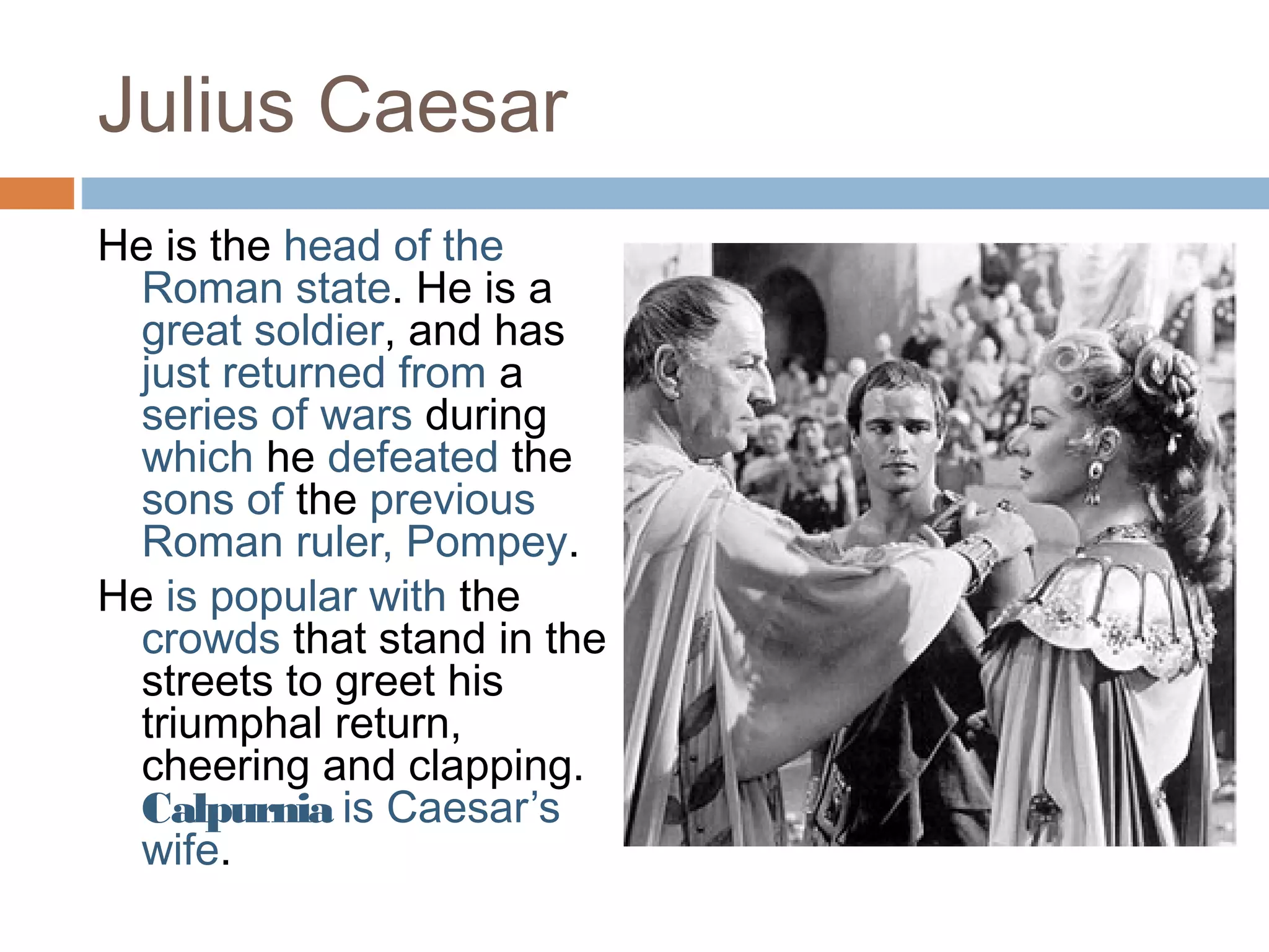Julius caesar introduction, character predictions | PPT