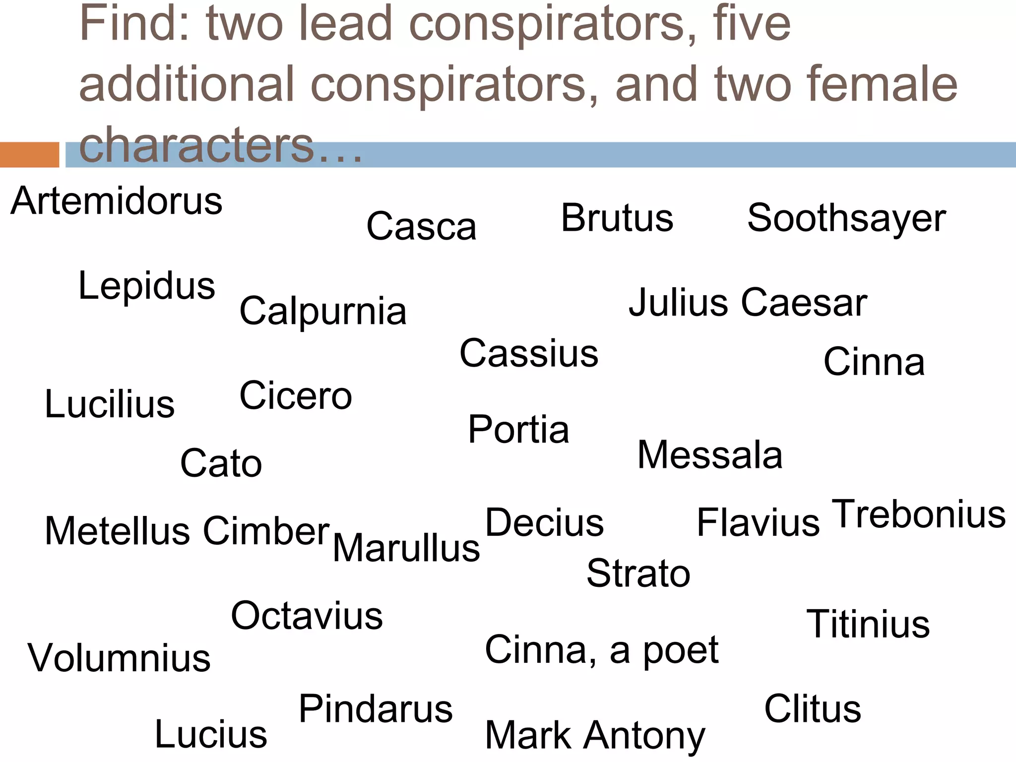 Julius caesar introduction, character predictions | PPT