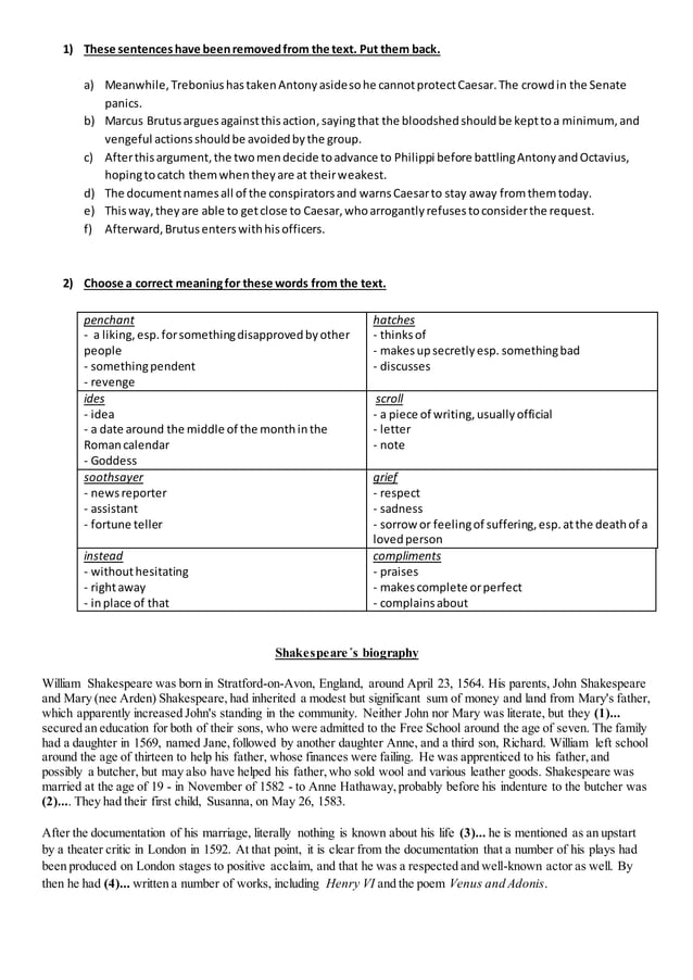 Julius caesar lesson | PDF