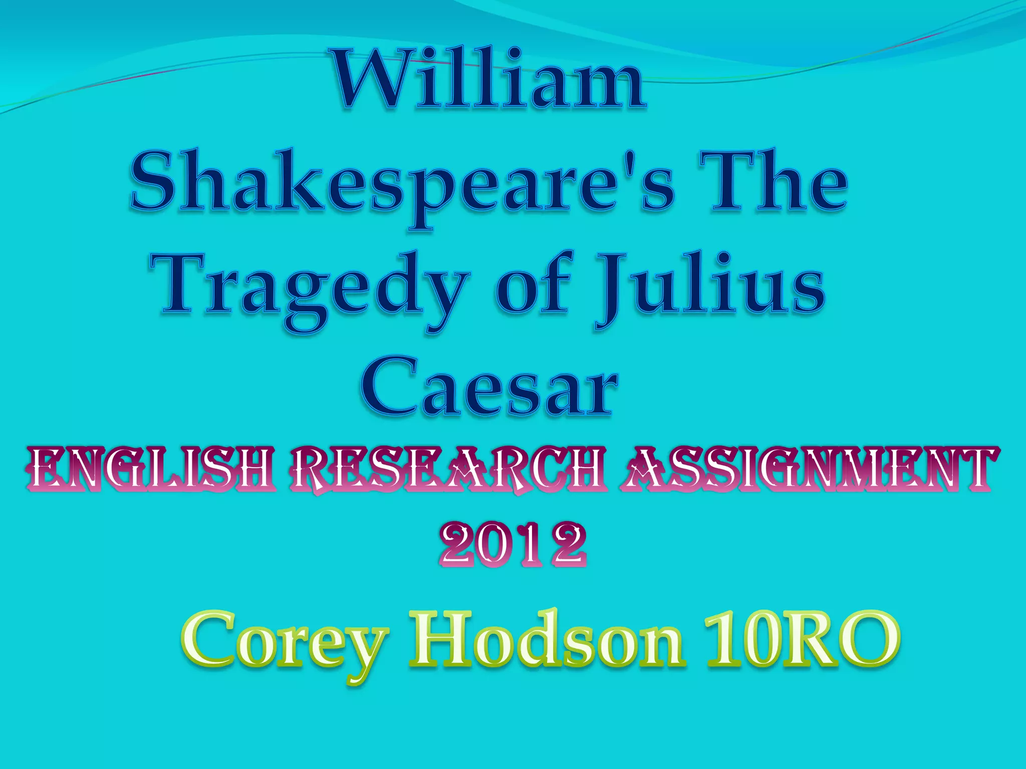 Shakespearean Character Study- Julius Caesar | PPTX