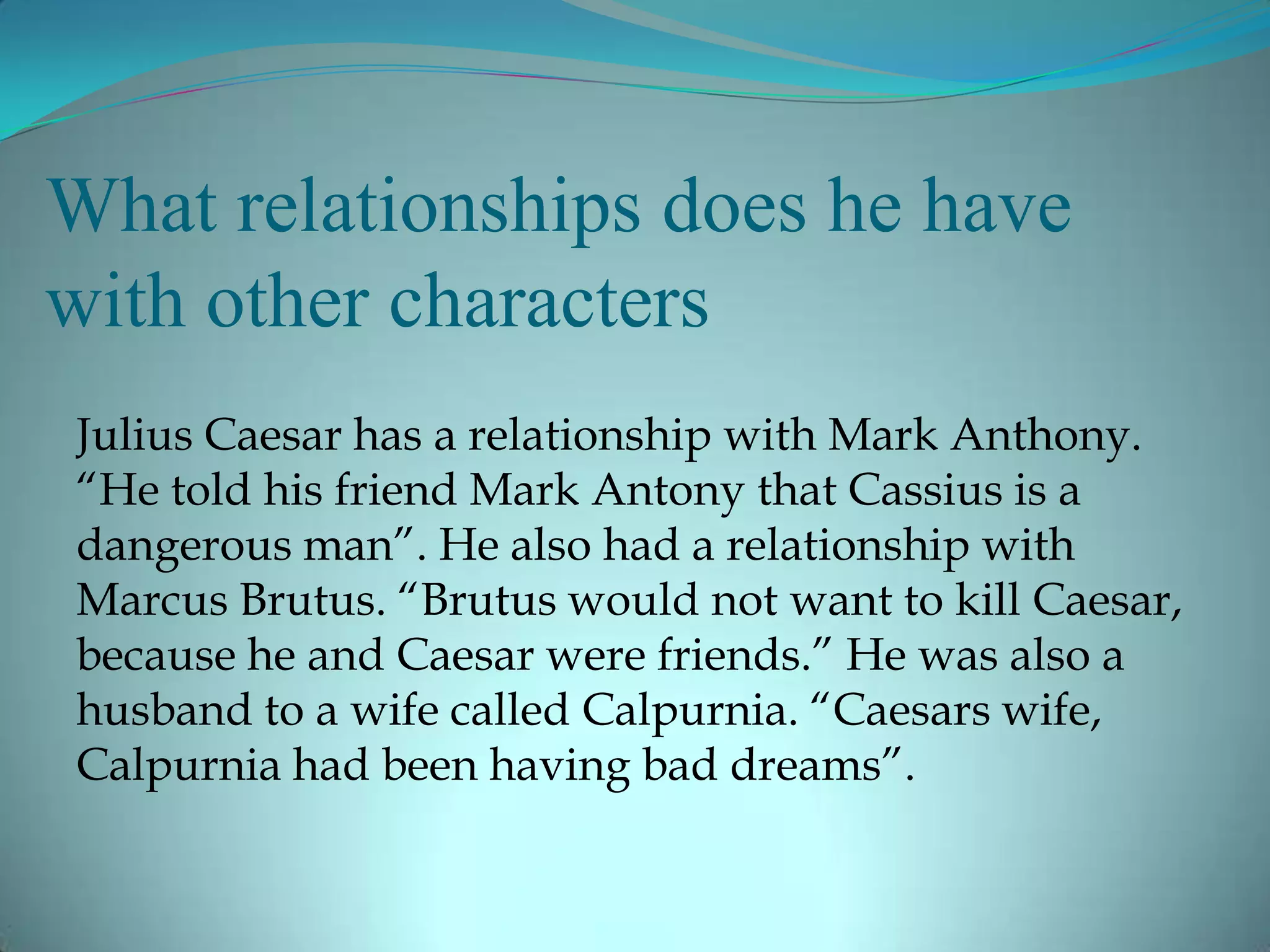 Shakespearean Character Study- Julius Caesar | PPTX