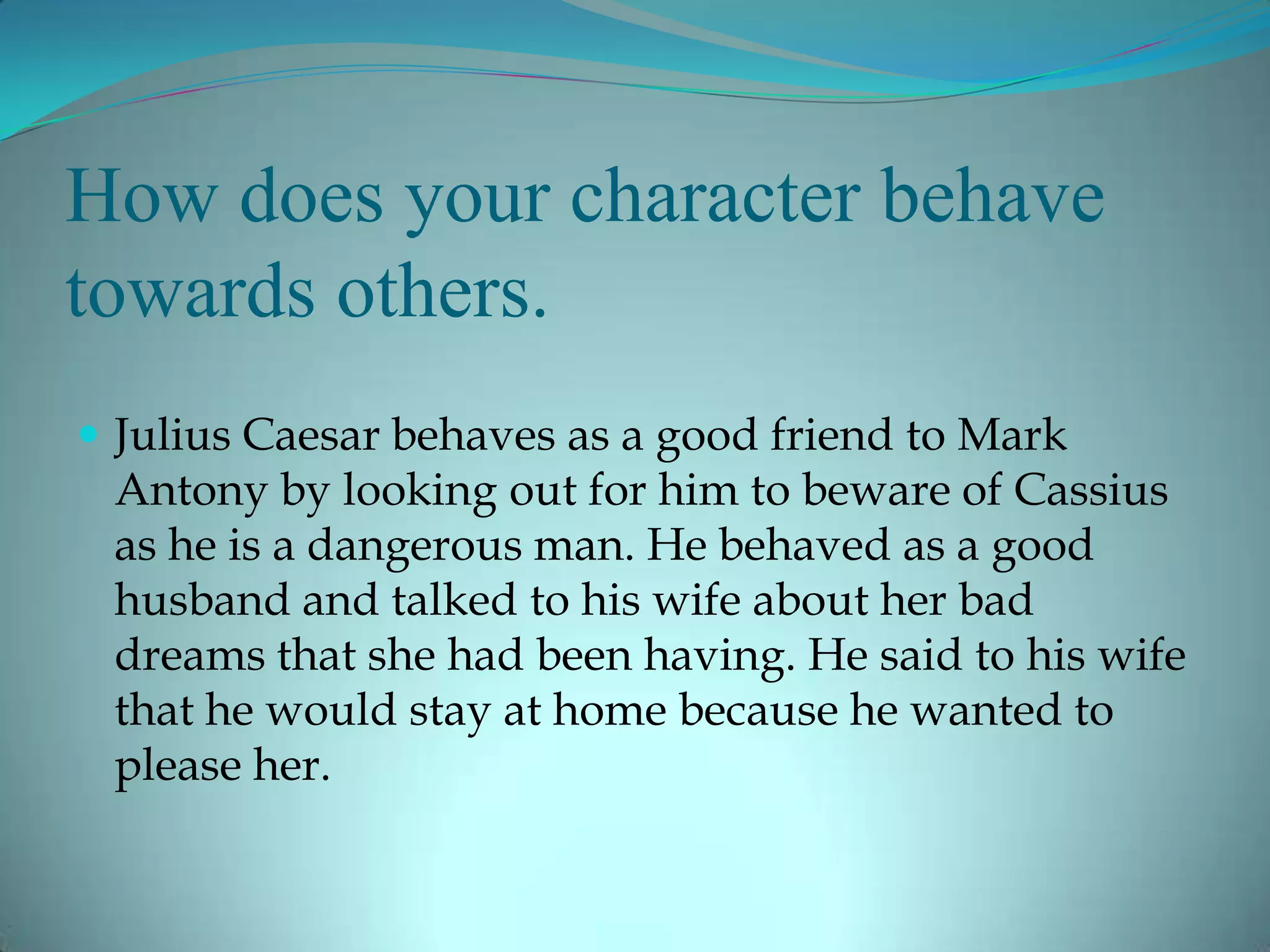 Shakespearean Character Study- Julius Caesar | PPTX