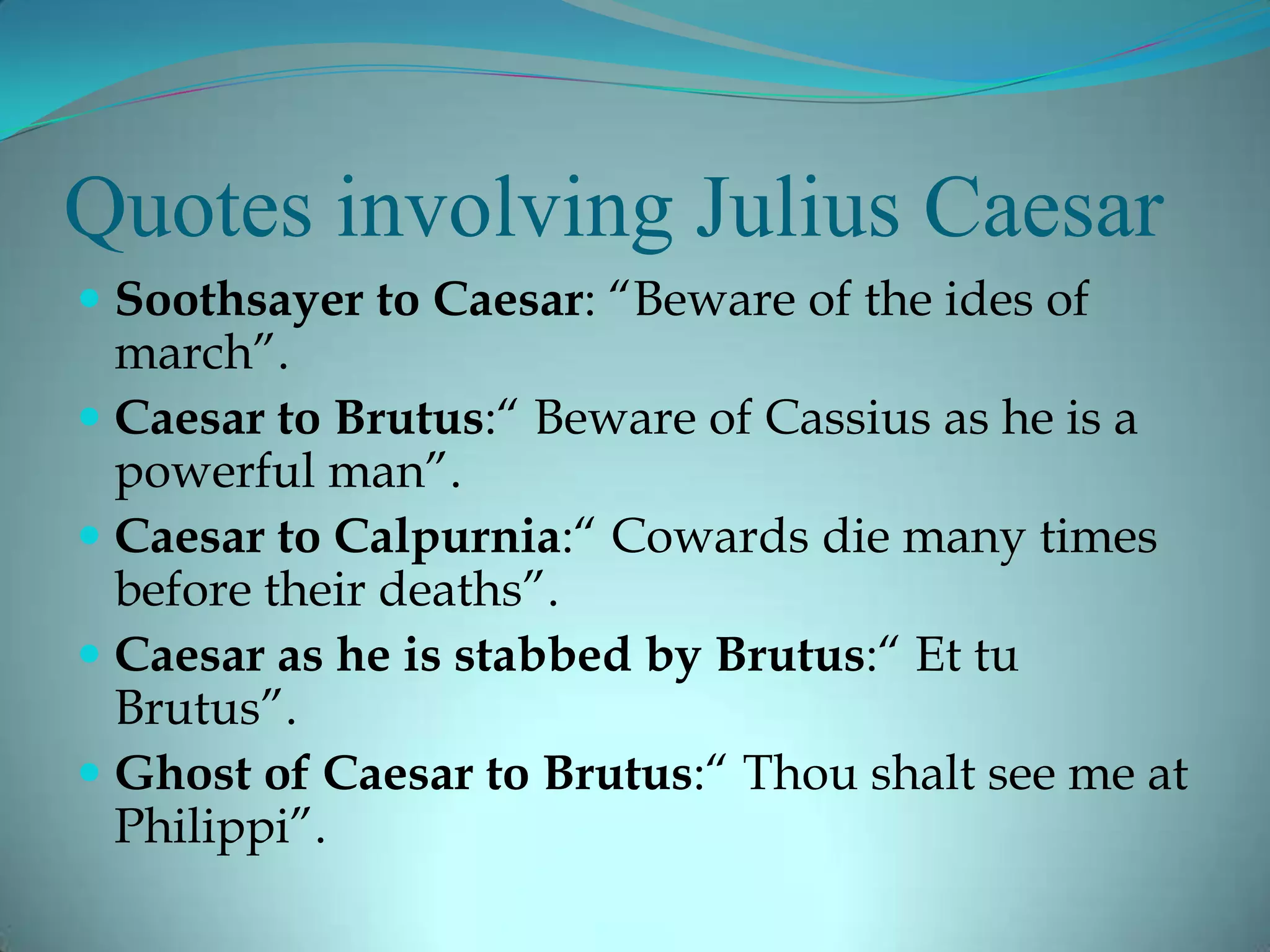 Shakespearean Character Study- Julius Caesar | PPTX