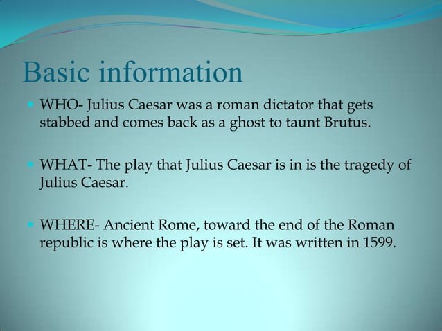 Shakespearean Character Study- Julius Caesar | PPTX