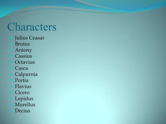 Shakespearean Character Study- Julius Caesar | PPTX