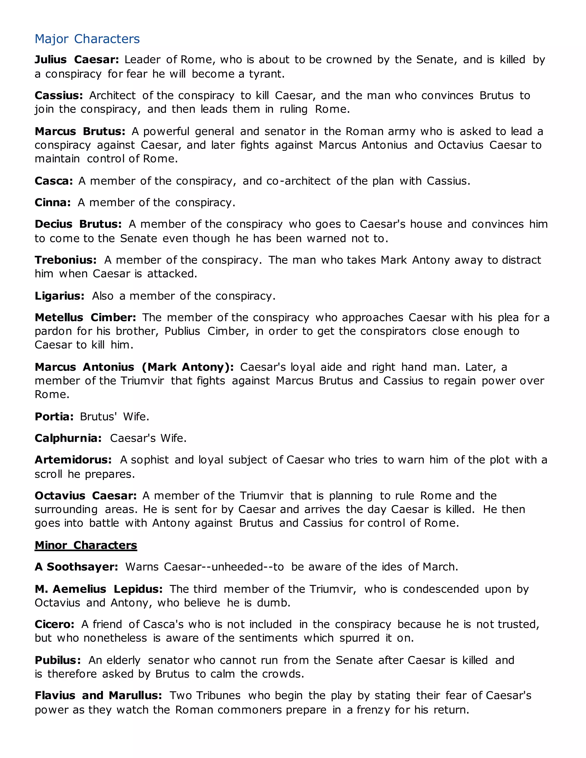 Julius caesar skit script | DOCX