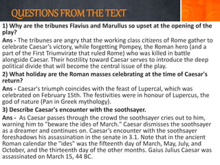 Julius caesar story English literature | PPTX