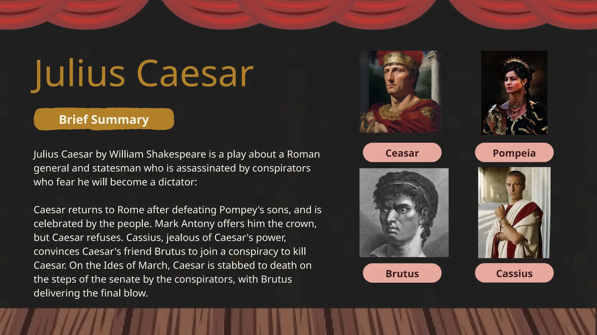 Julius Ceasar play explanation and introduction | PPTX