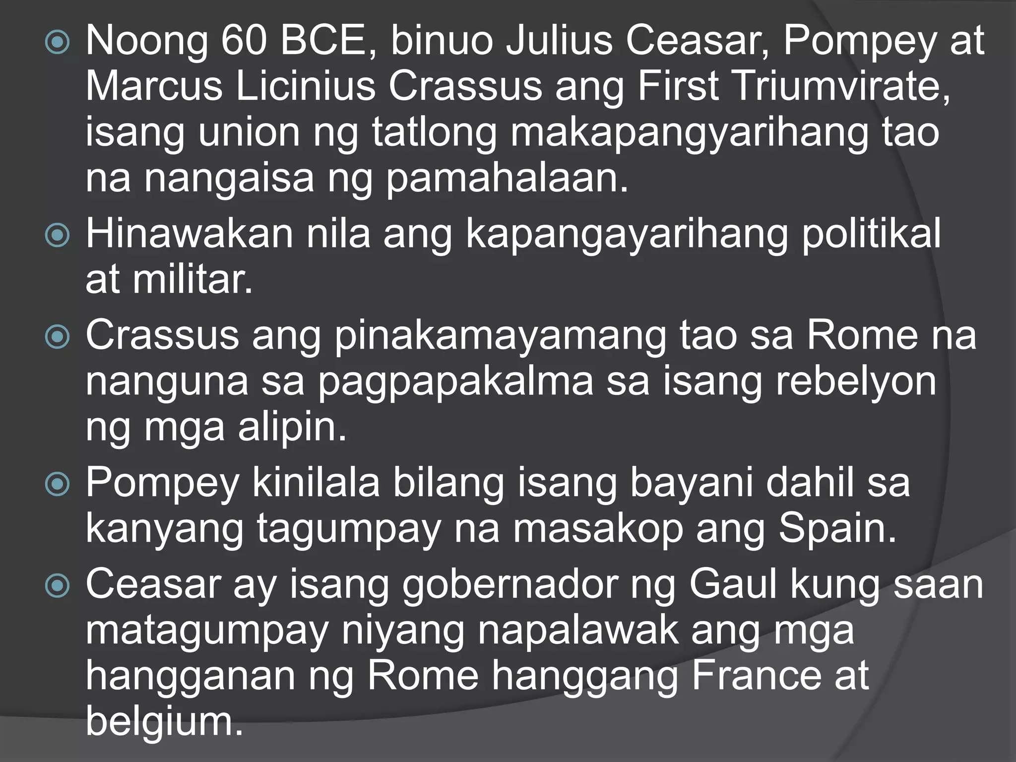 Julius Ceasar Bilang Diktador | PPTX