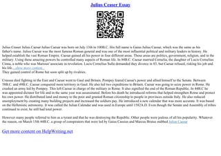 Julius Ceaser Essay | PPT | Free Download