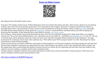 Julius Ceaser Essay | PDF