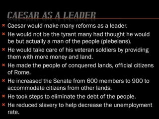 Julius Caesar: Biography, Legacy, and Impact on Ancient Rome | PPT