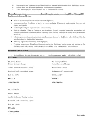 Julius chilufya's cv | DOC