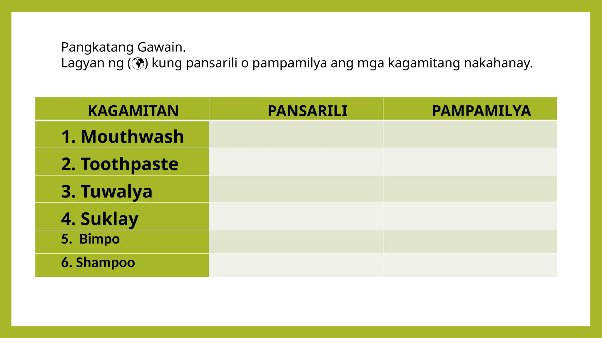 Julius COT Mga Kagamitan sa Paglilinis ng Sarili.pptx