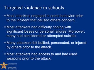 Prevention of Targeted Violence in K-12 Schools | PPT