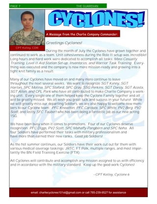 July august 2012- 101st bsb newsletter- | PDF