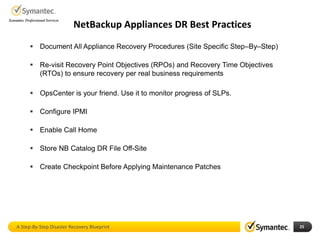 A Step-By-Step Disaster Recovery Blueprint & Best Practices for Your NetBackup Appliances ...