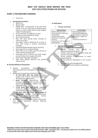 July 2012 nle tips psych | PDF