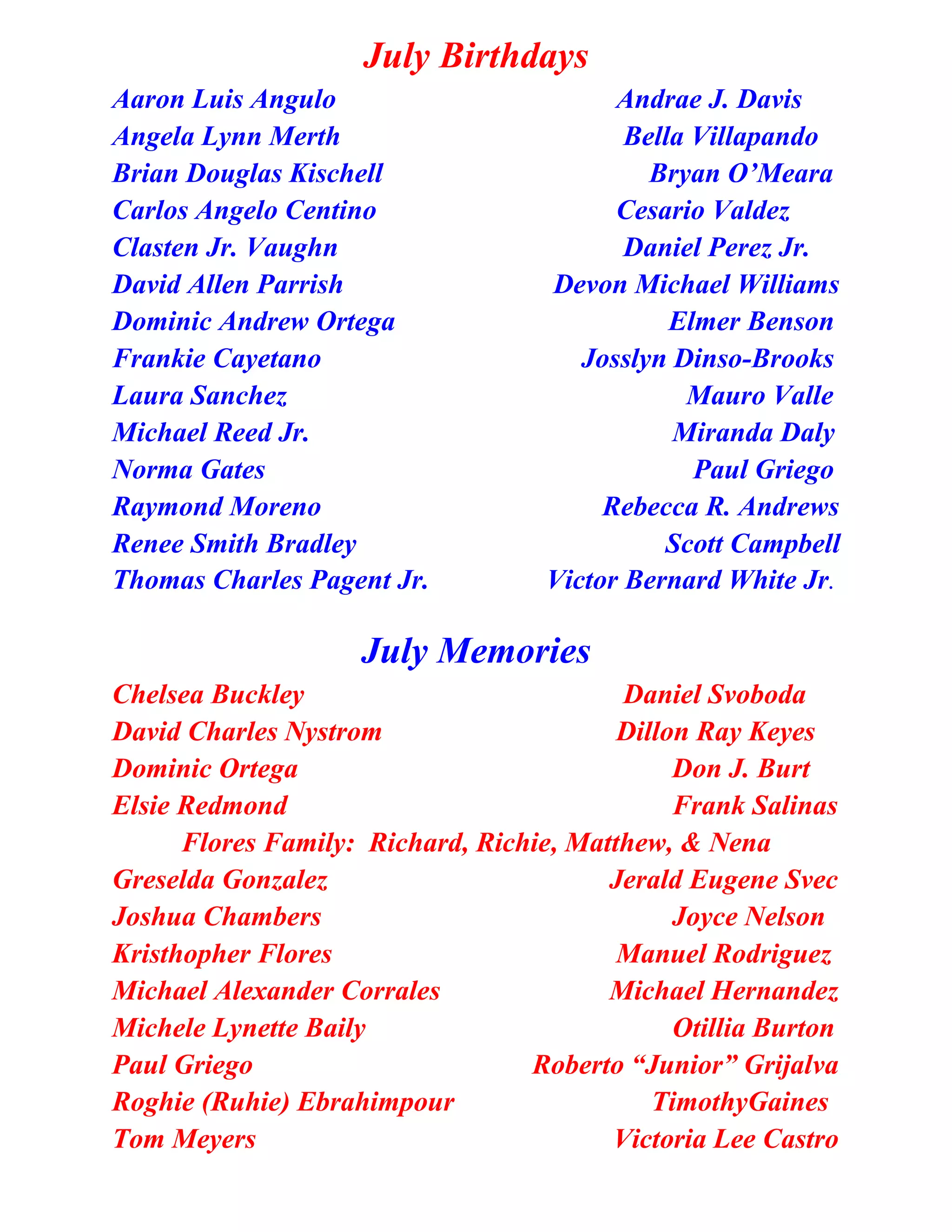 Families & Friends of Murder Victims July 2013 newsletter | PDF
