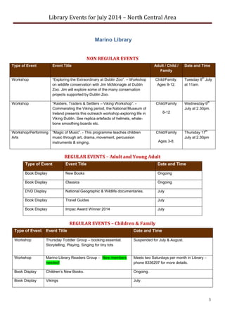 July 2014 library events | PDF