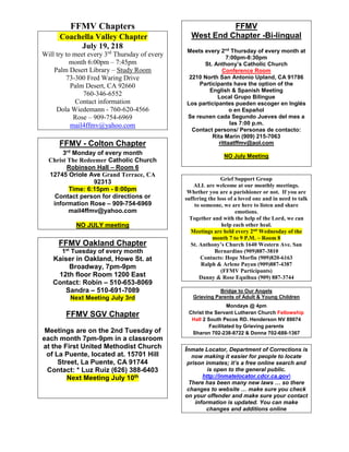 Families & Friends of Murder Victims July 2018 newsletter | PDF