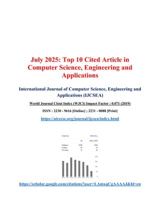July 2025: Top 10 Cited Article in Computer Science, Engineering and ...