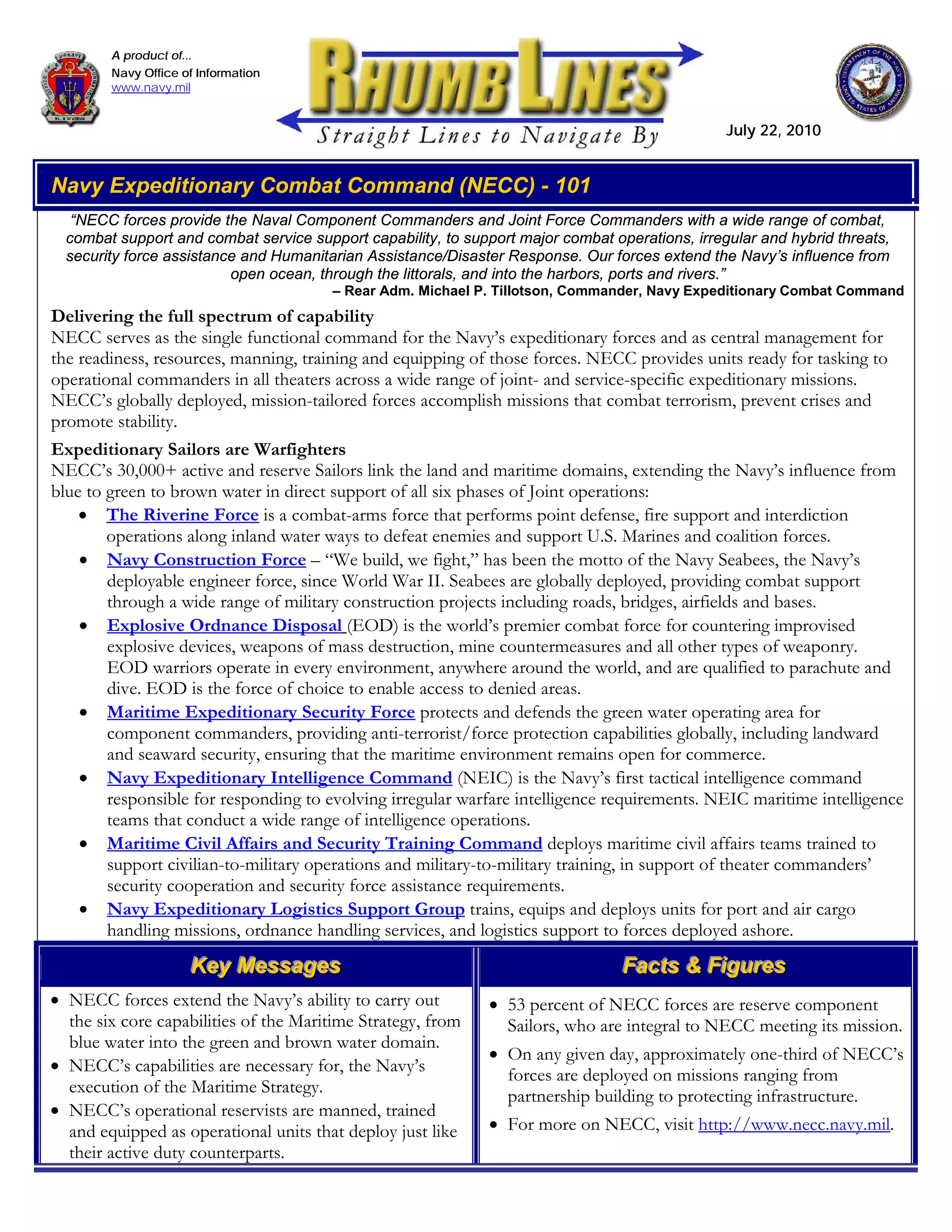July 22 2010 navy expeditionary combat command (necc) | PDF