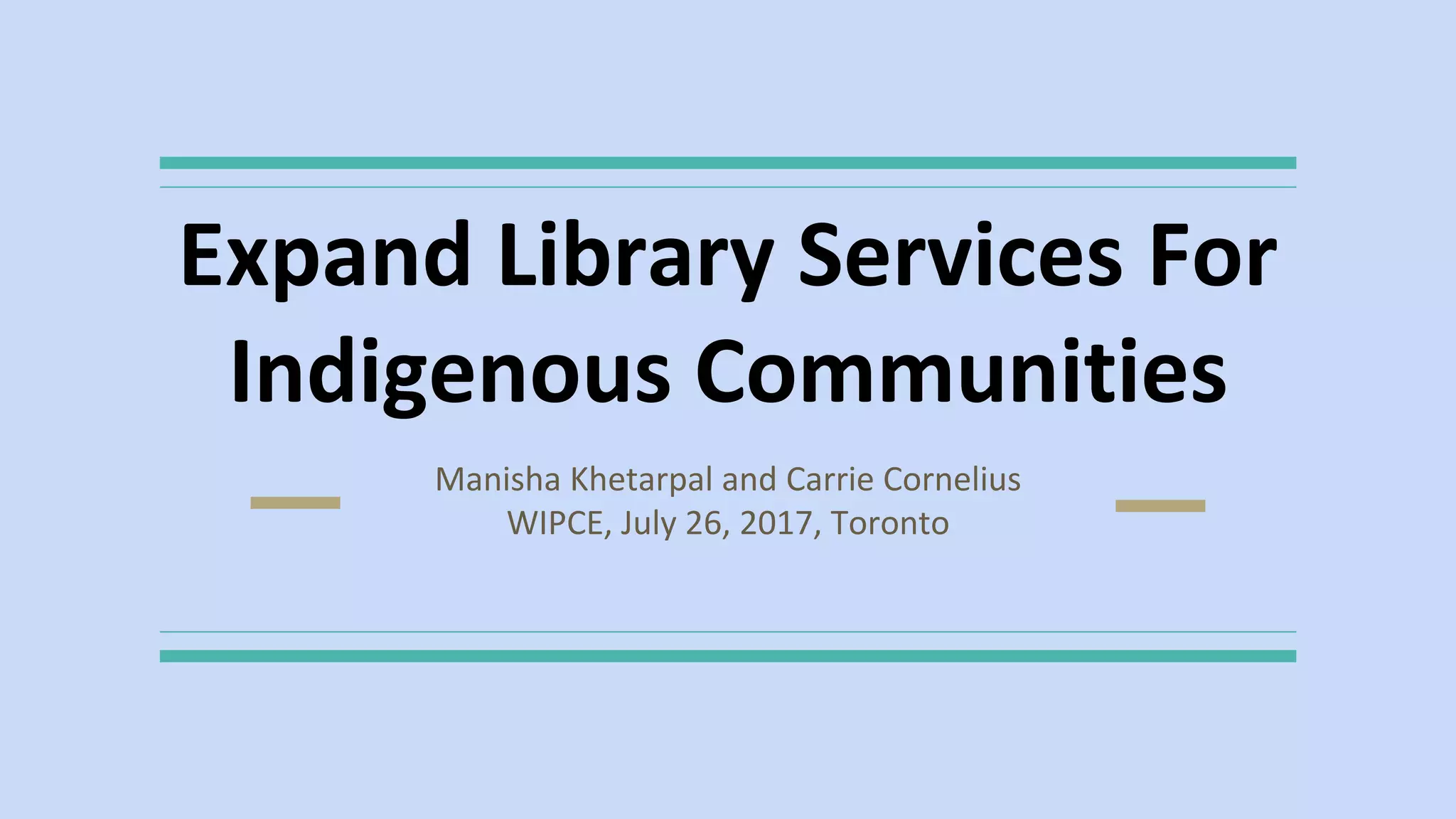 Indigenous library services | PPTX