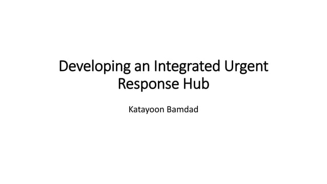 Urgent Response Hub Katayoon Bamdad | PPT