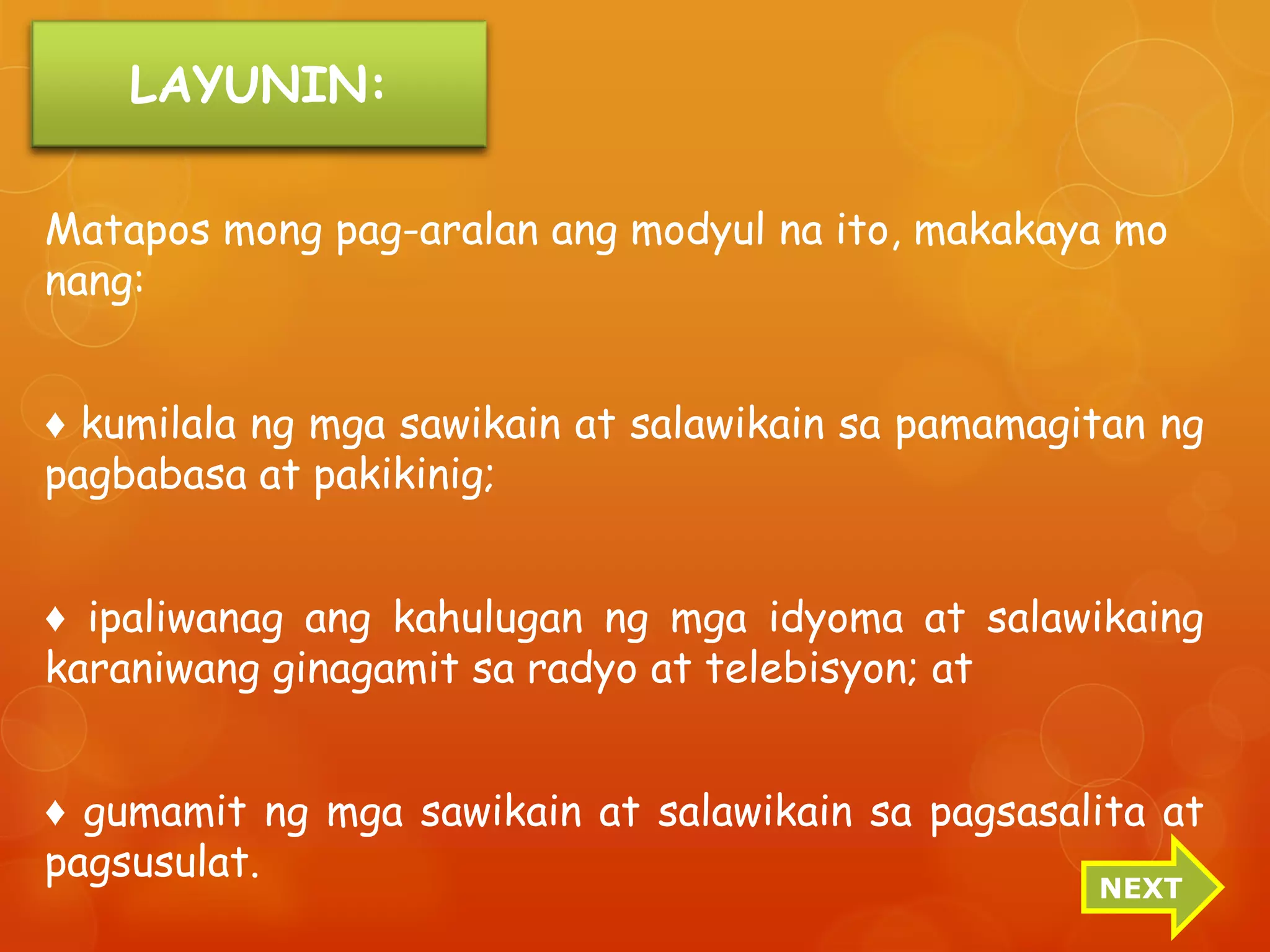 MGA SAWIKAIN AT SALAWIKAIN | PPTX