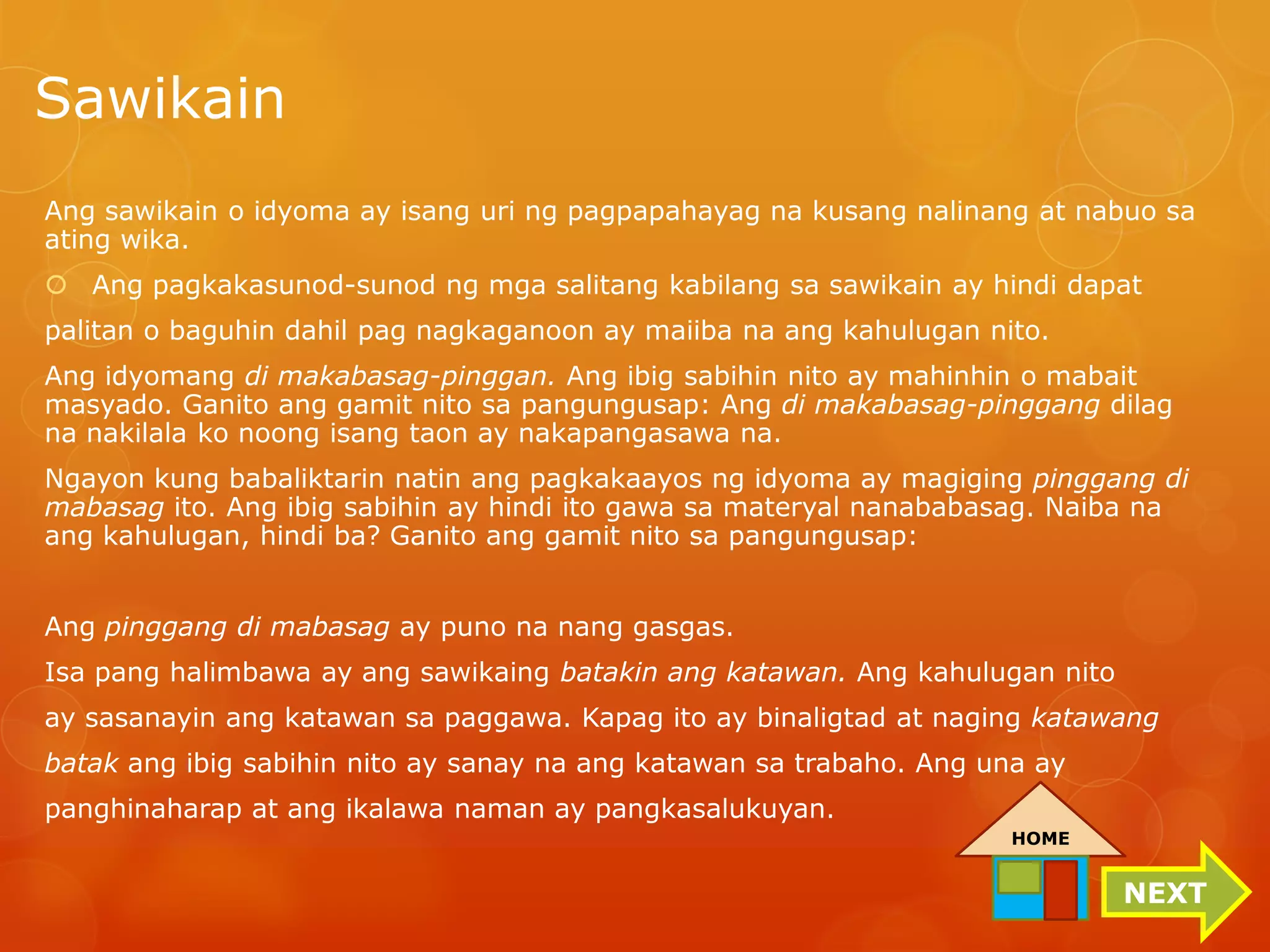 MGA SAWIKAIN AT SALAWIKAIN | PPTX