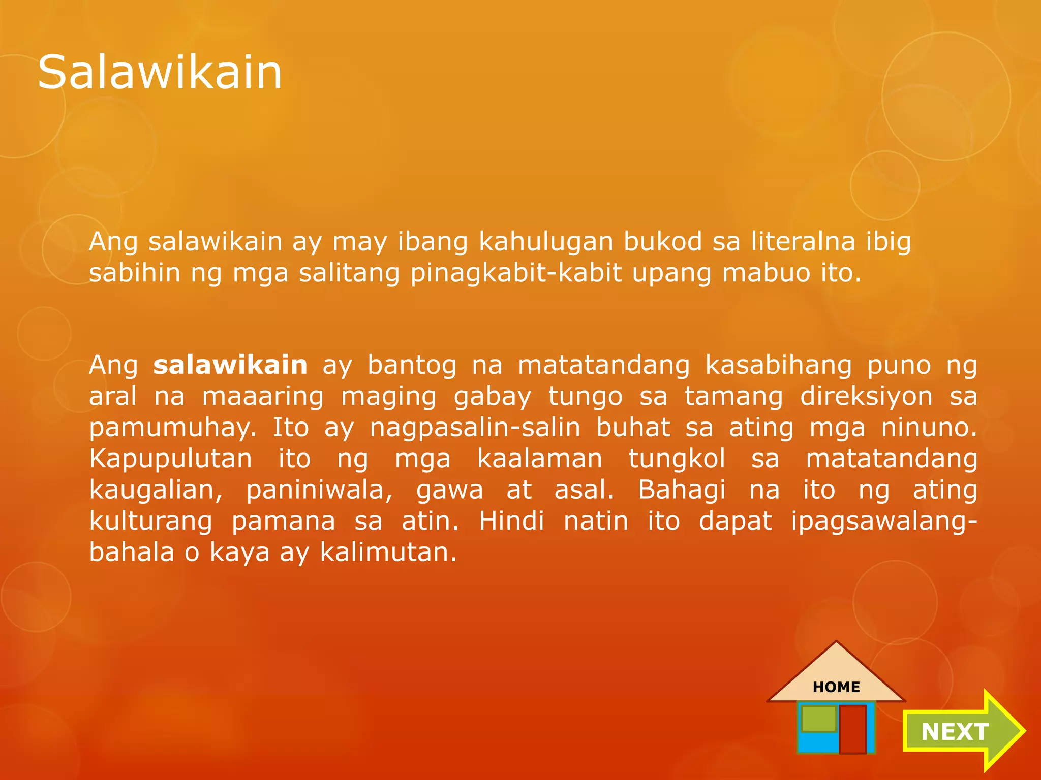 MGA SAWIKAIN AT SALAWIKAIN | PPTX