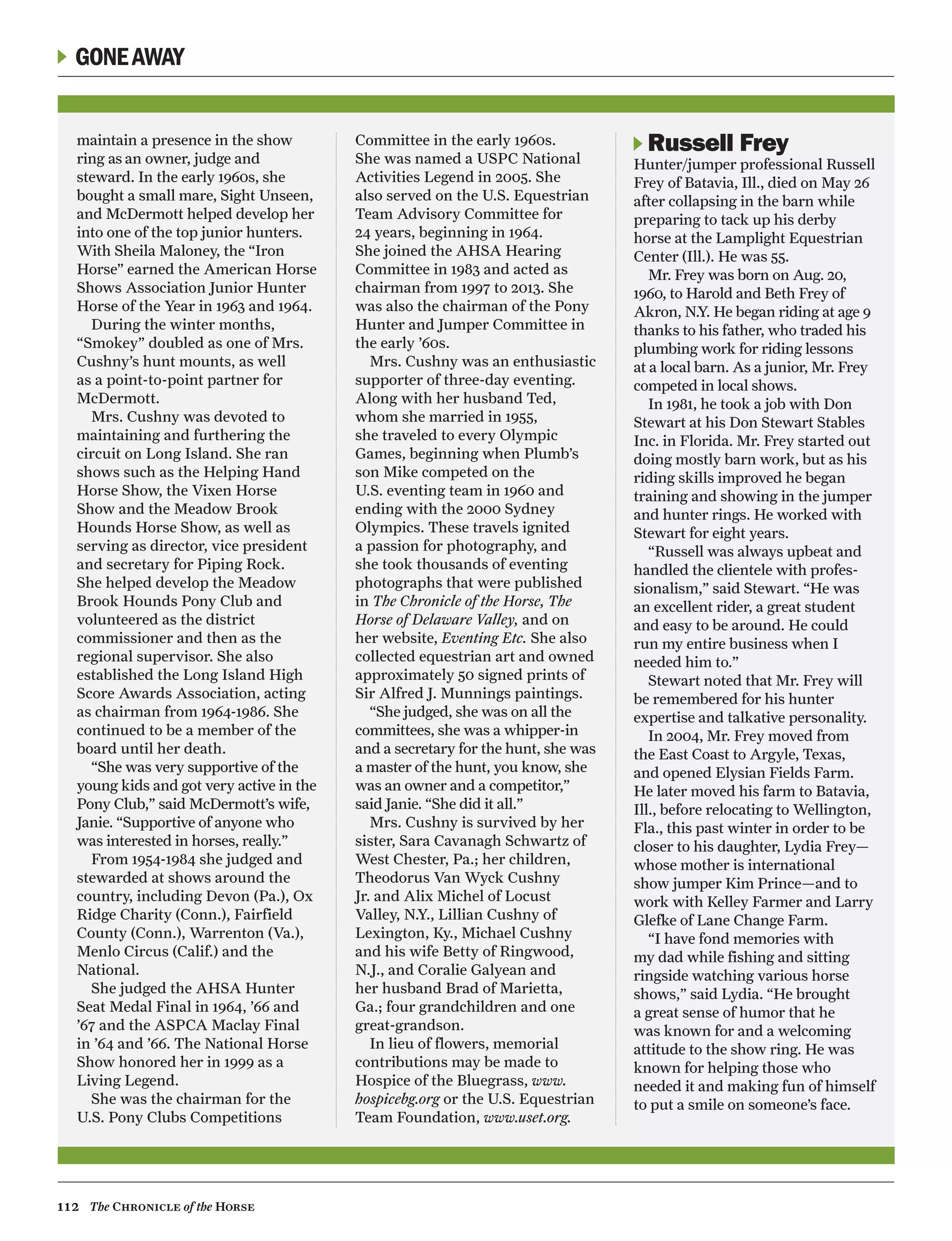 Gone Away: Robert Kip Altman and Russell Frey | PDF