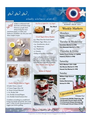 July 4th Sample Newsletter | PDF | Barbecues and Grilling | Food & Drink