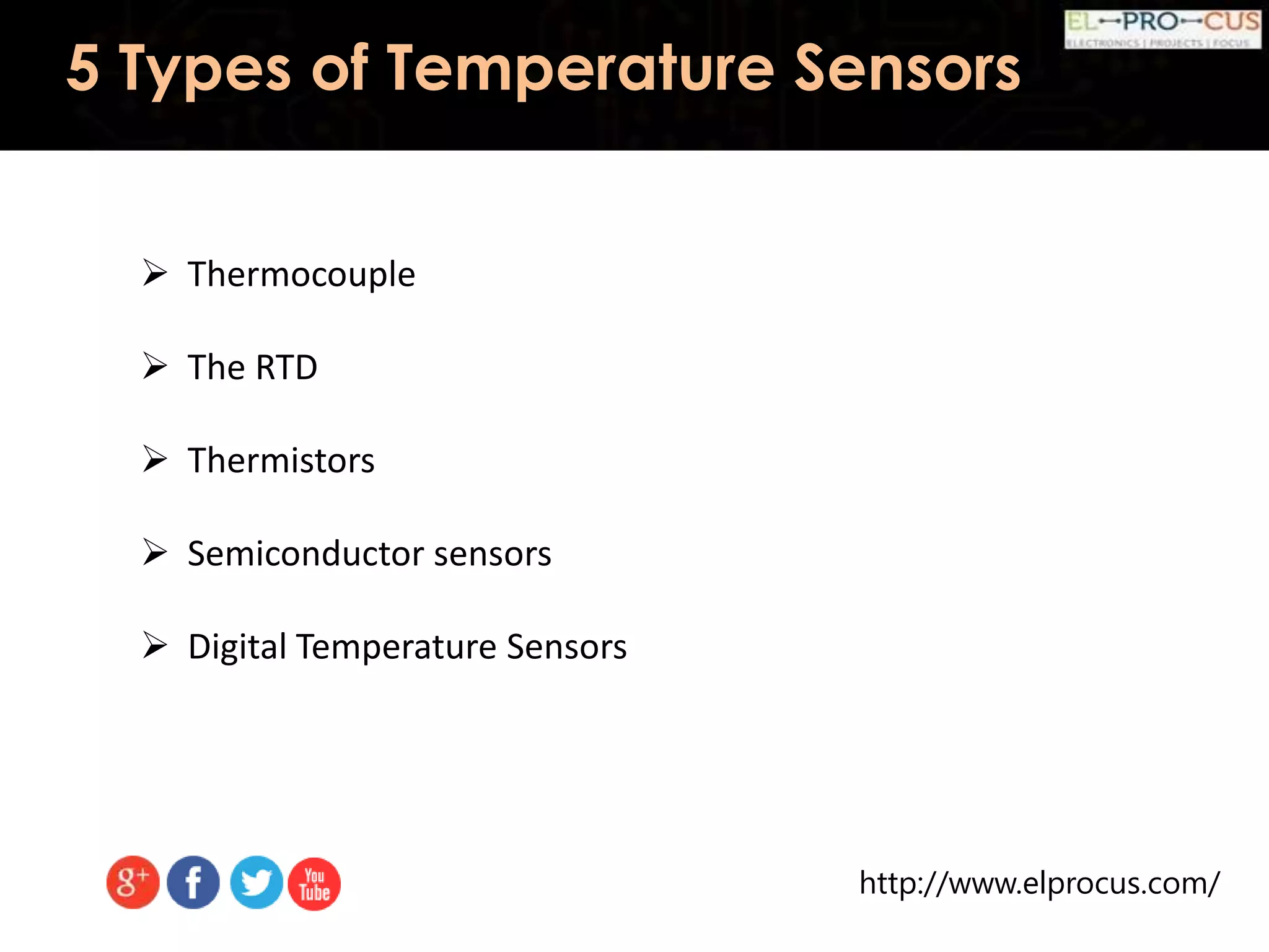 Temperature Sensors – Types | PPTX | Chemistry | Science