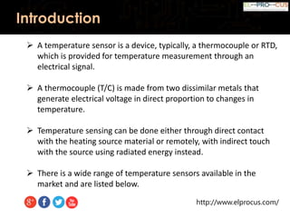 Temperature Sensors – Types | PPTX | Chemistry | Science