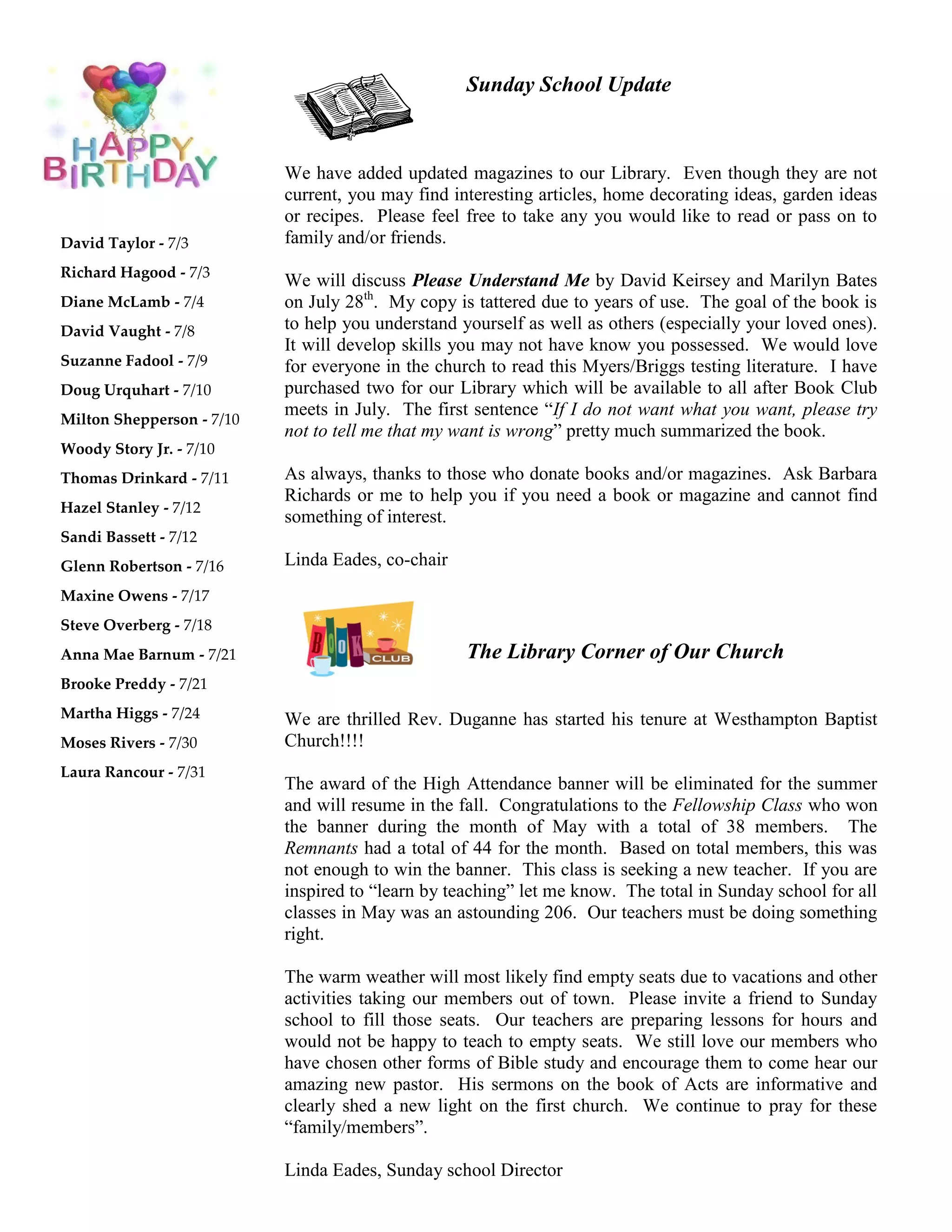 July august newsletter | PDF