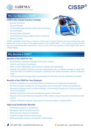 Certified Information Systems Security Professional | PDF | IT and Internet Support | Internet