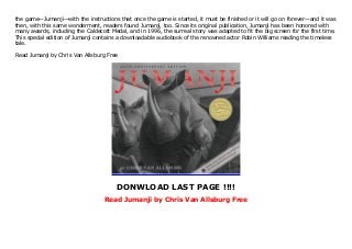 Read Jumanji by Chris Van Allsburg Free