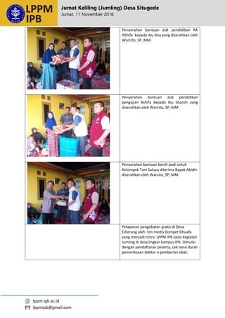 Jumat Keliling (Jumling) Desa Situgede, LPPM IPB | PDF