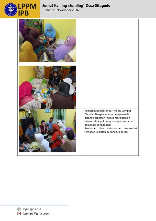 Jumat Keliling (Jumling) Desa Situgede, LPPM IPB | PDF