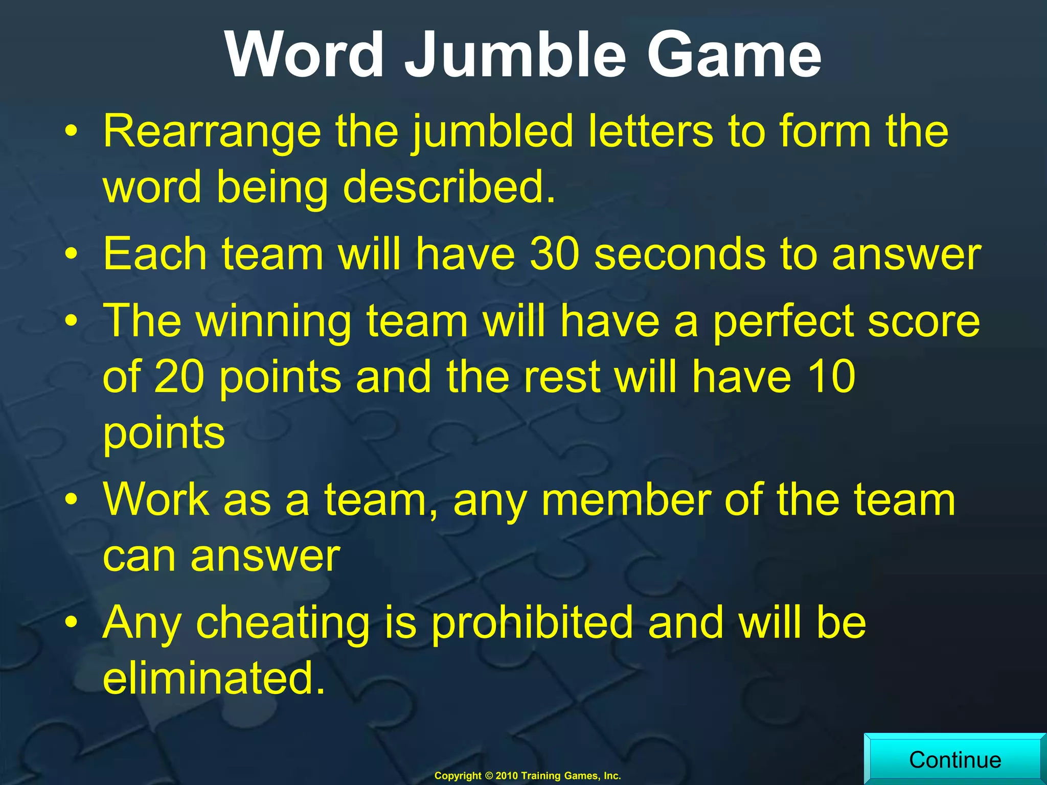 Jumble word-game-science4-muscular system | PPT