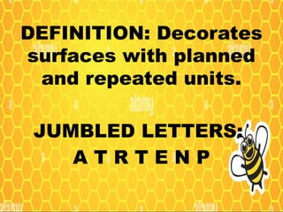 JUMBLED BEE grade 9 -ARTS.powerpointgame | PPTX