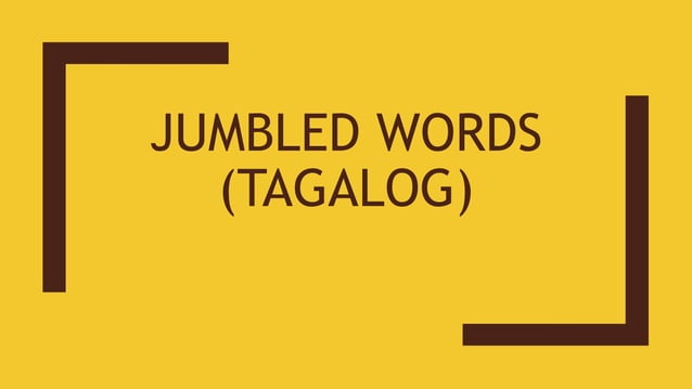 Jumble Words Tagalog for monthly meeting | PPTX