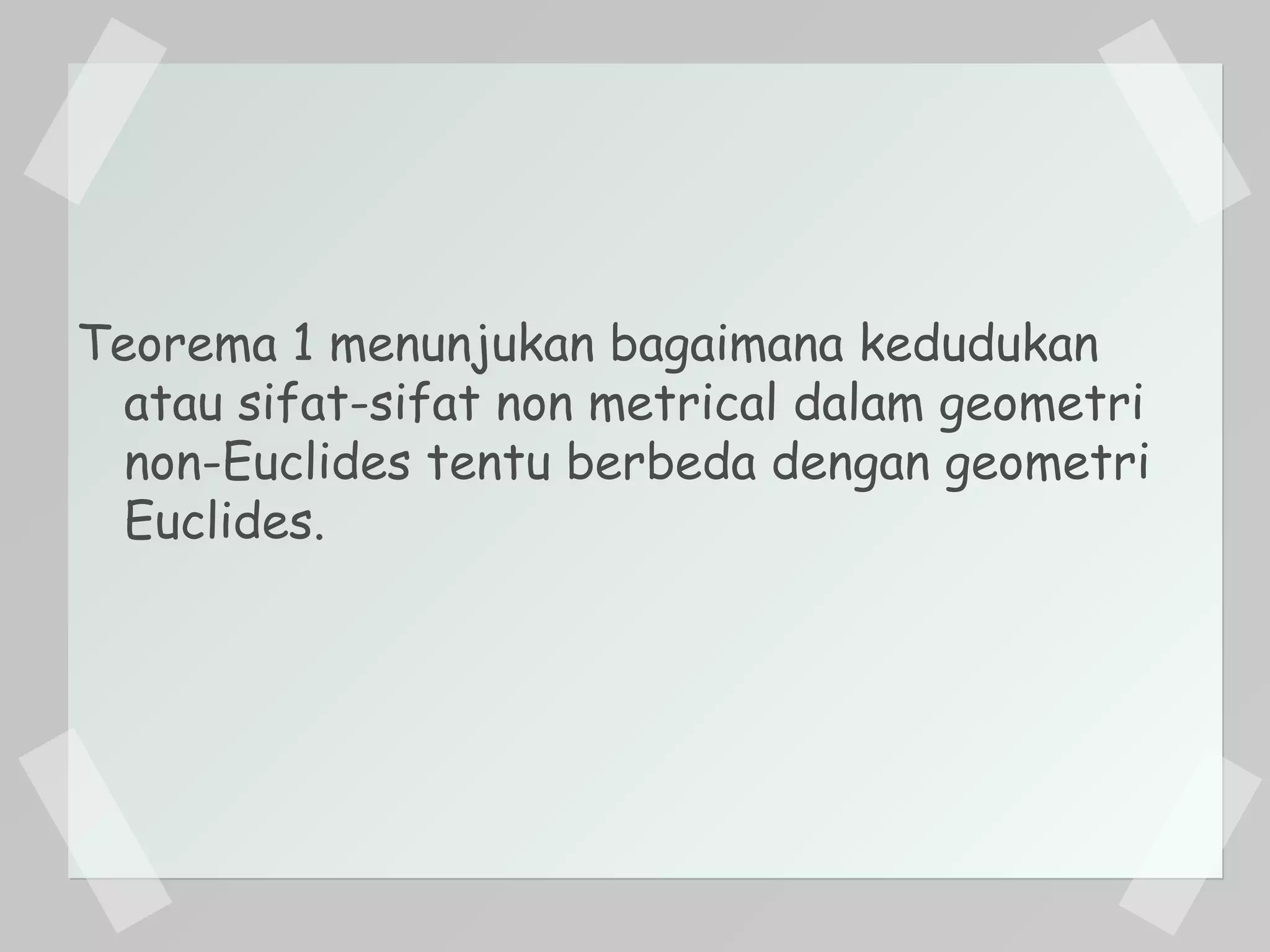 Jumlah sudut segitiga dalam geometri lobachevsky | PPT