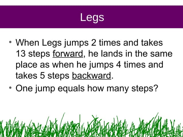 Jumping Frogs Problem | PPT
