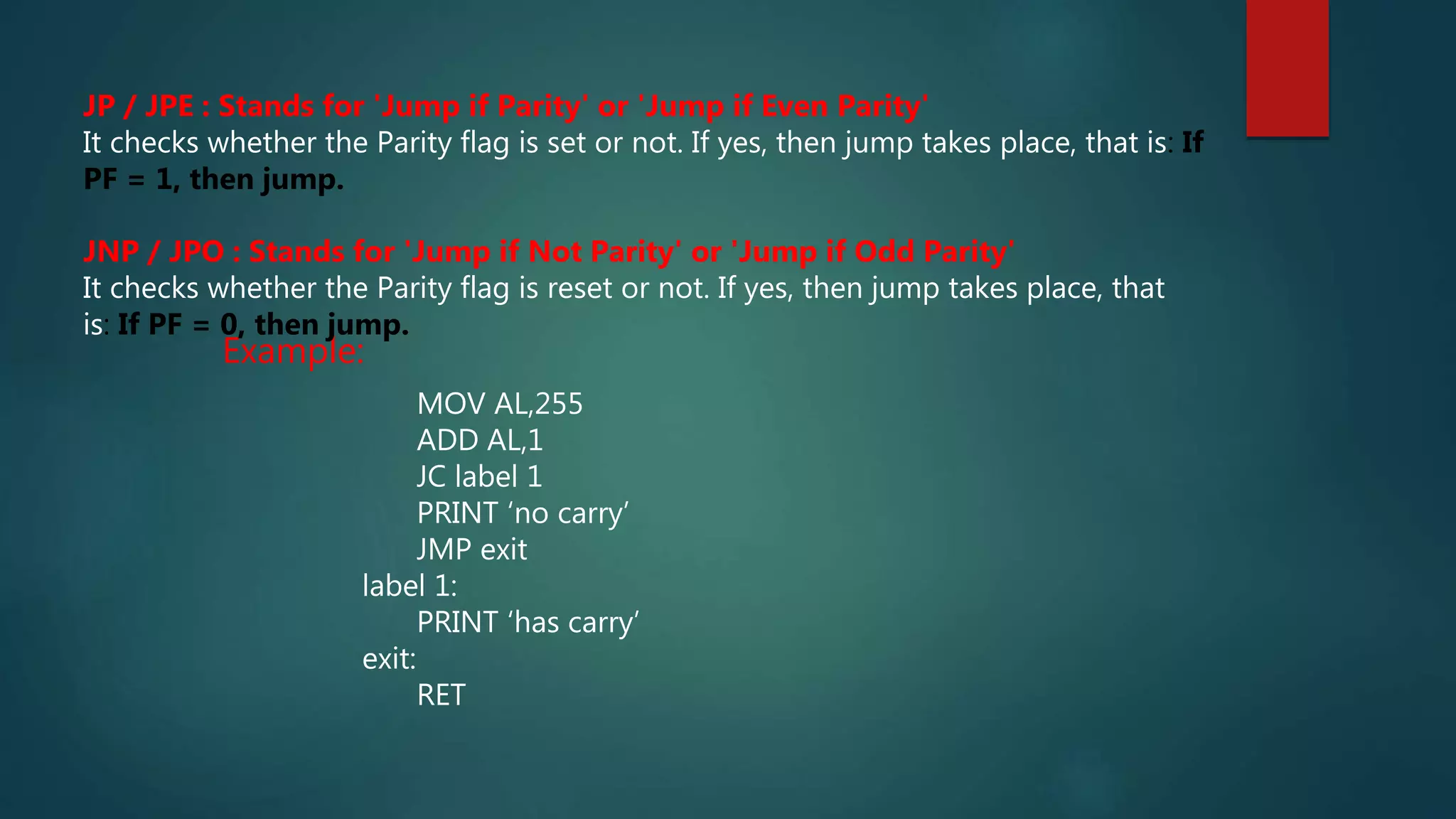 Jump&Loop instruction | PPT